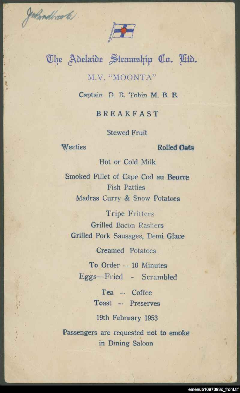 Cruising on the MV Moonta. – loades of branches